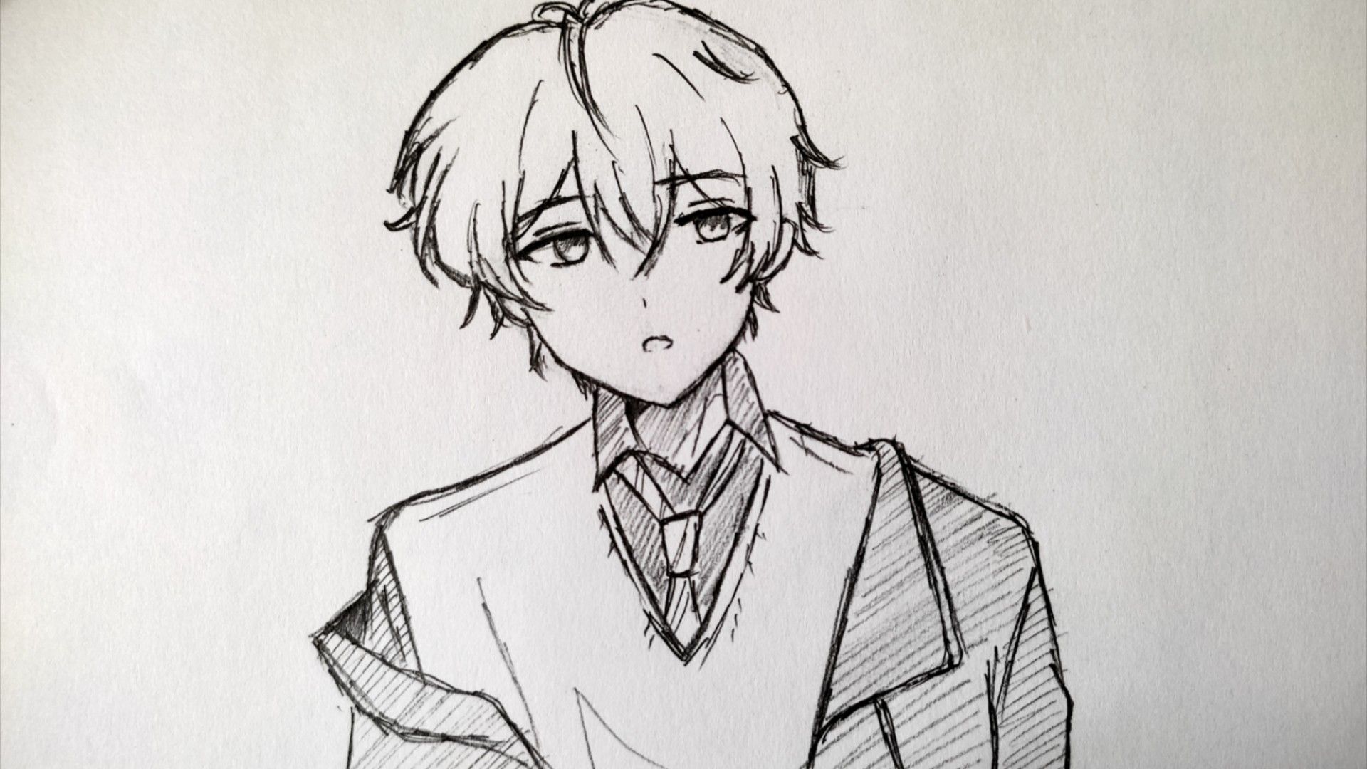 Anime School Boy Sketch