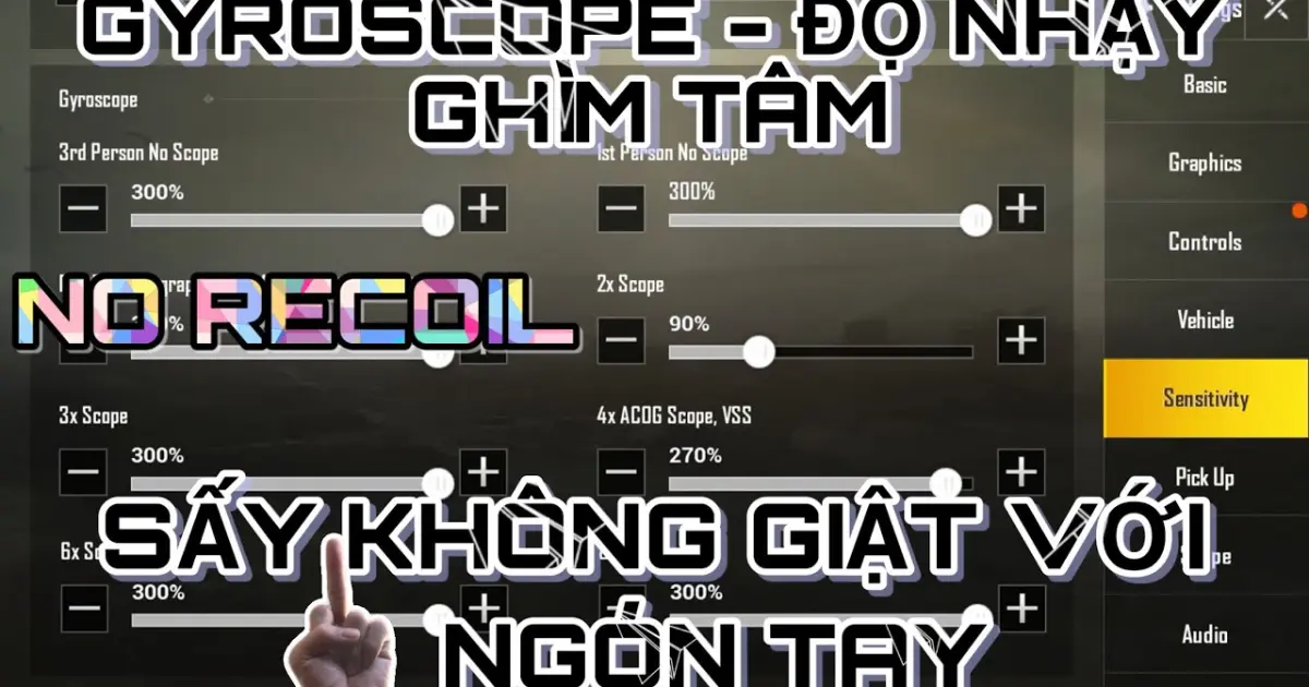 BẬT GYROSCOPE SETTING ĐỘ NHẠY - SẤY KHÔNG GIẬT CHỈ VỚI 1 NGÓN TAY ...