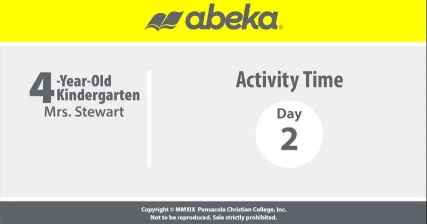 Abeka K4: Day 002- Activities (Activity Time) - Bilibili