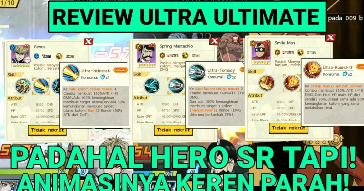 REVIEW ULTRA ULTIMATE! GENOS , SMILEMAN & MUSTACHIO! ADA ANIMASINYA ...