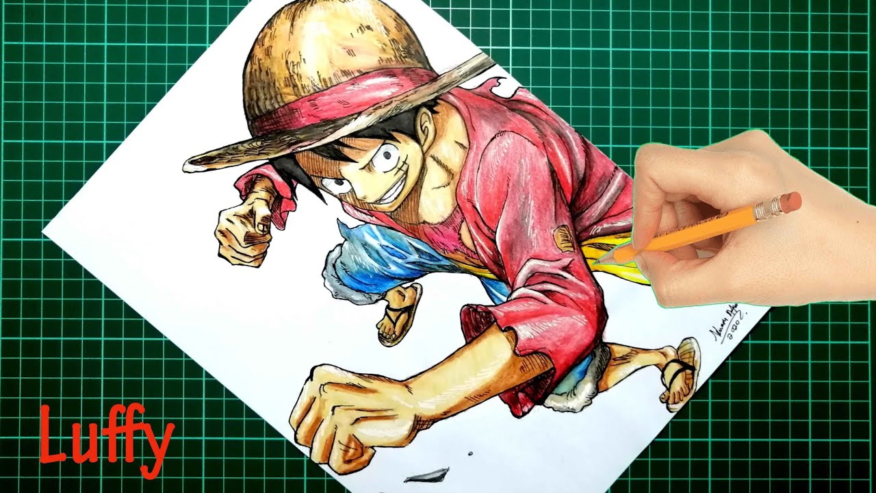 Luffy Drawing With Color
