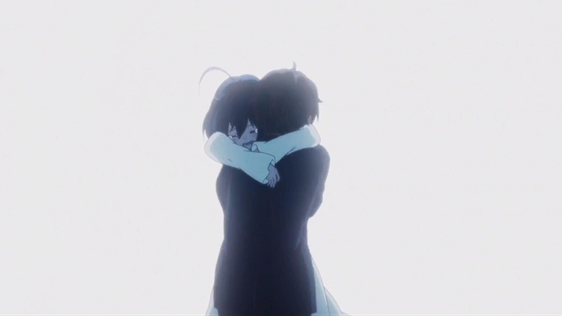 Rikka Takanashi And Yuuta Hug