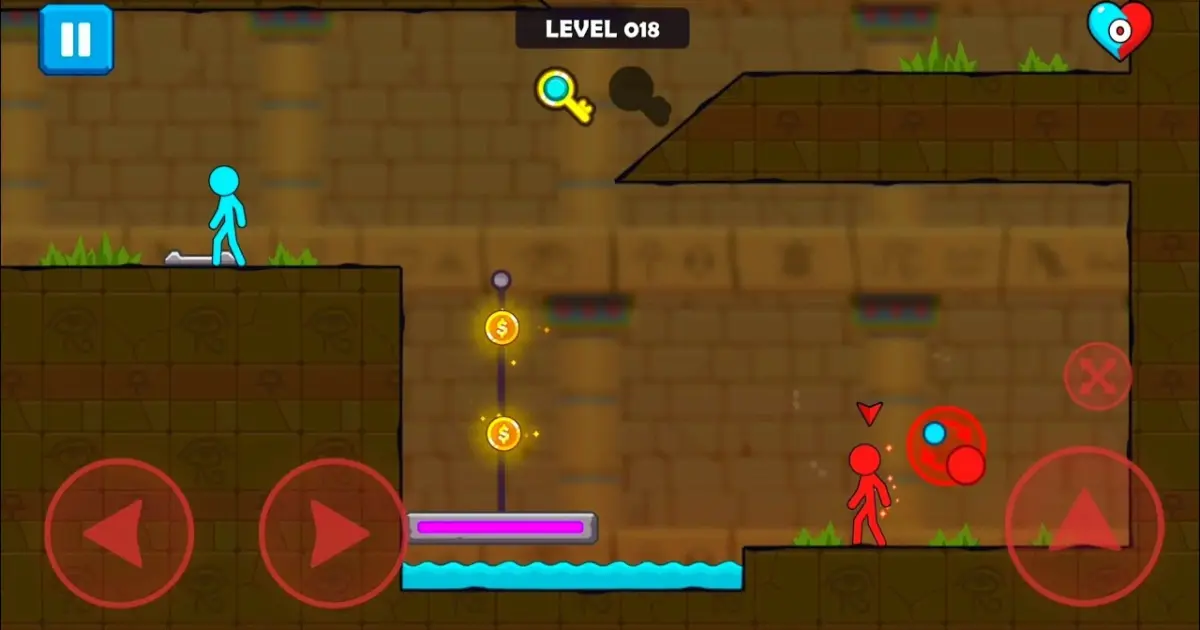 Red and Blue Stickman 2 - Watergirl and fireboy - Walkthrough 5 - Bilibili