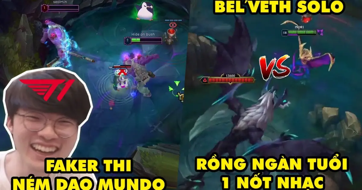 TOP khoảnh khắc điên rồ nhất LMHT 233: Faker thi ném dao Mundo, Bel'veth solo Rồng Ngàn Tuổi 10s ...