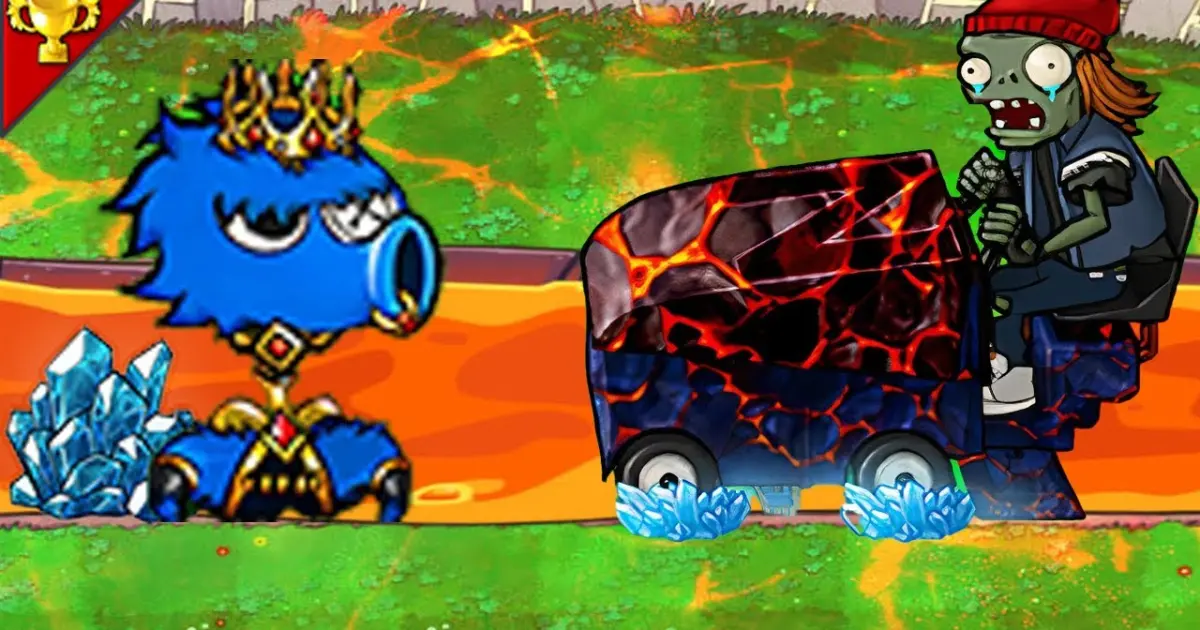 Plant vs Zombies : Primordial Ice Pea in Fire Ice World ( New Lava ...